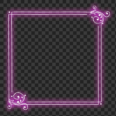 Neon purple filigree frame png | Premium PNG - rawpixel