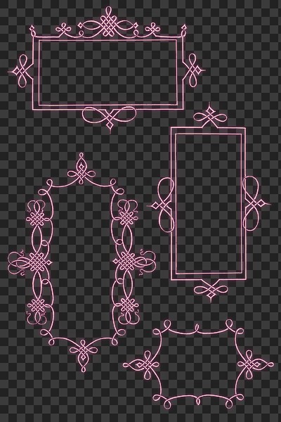 Pink filigree frame set png | Premium PNG - rawpixel