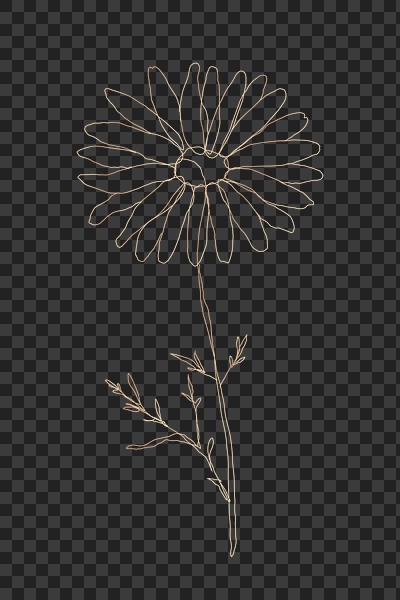 Png flower daisy monoline art | Free PNG Sticker - rawpixel