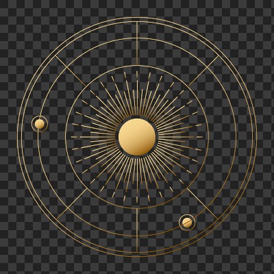Celestial art png sticker, gold | Free PNG Sticker - rawpixel