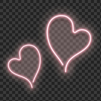 Pink neon double hearts transparent | Premium PNG Sticker - rawpixel