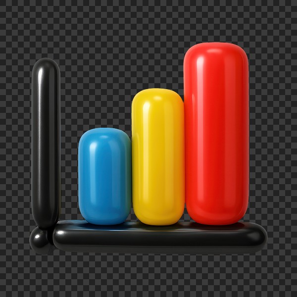 PNG Colorful 3D bar chart | Free Icons - rawpixel