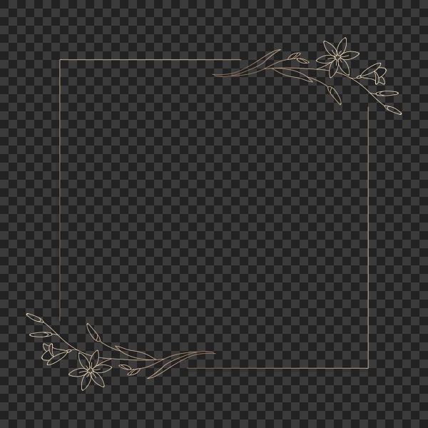 Minimal flower png frame, transparent | Premium PNG - rawpixel