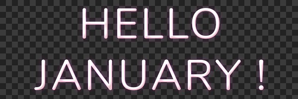 Glowing neon Hello January! png | Free PNG - rawpixel