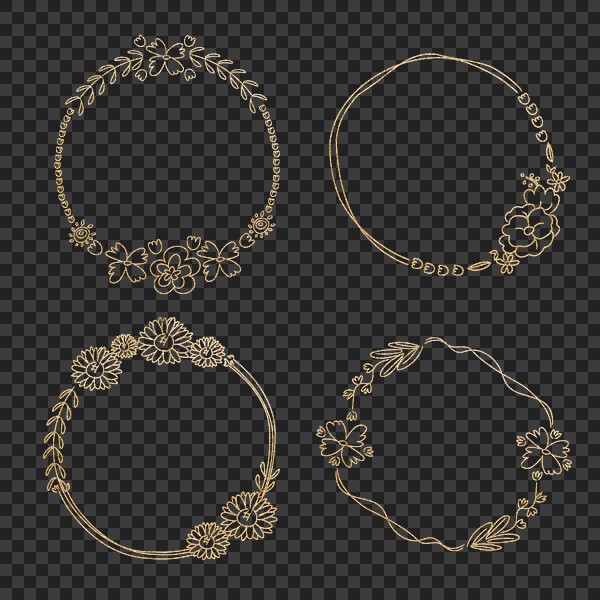 Png floral wreath frame set | Premium PNG - rawpixel