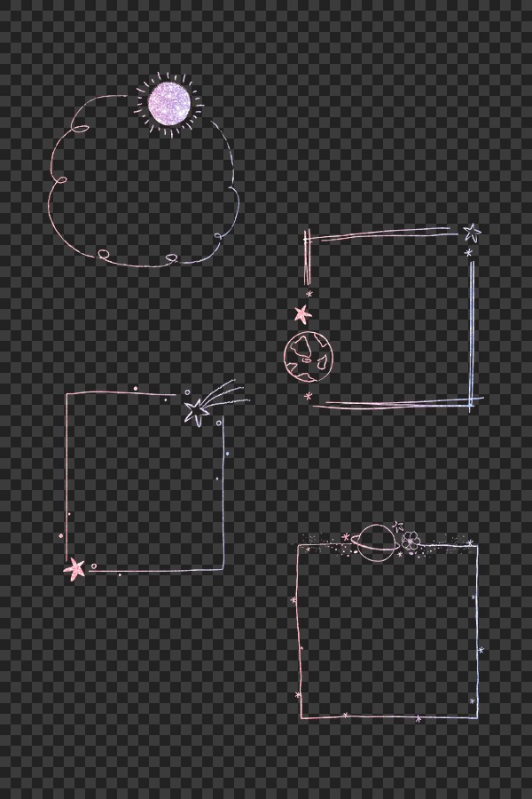 Png space frame set kids | Free PNG - rawpixel