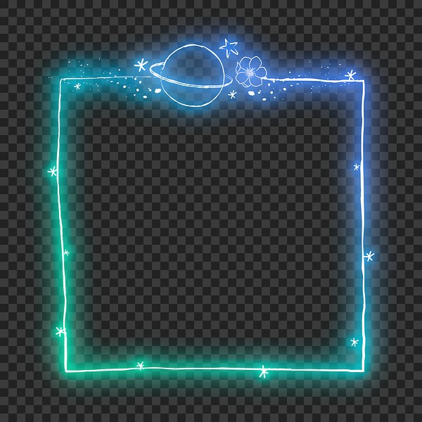 Neon frame png planet glowing | Premium PNG - rawpixel