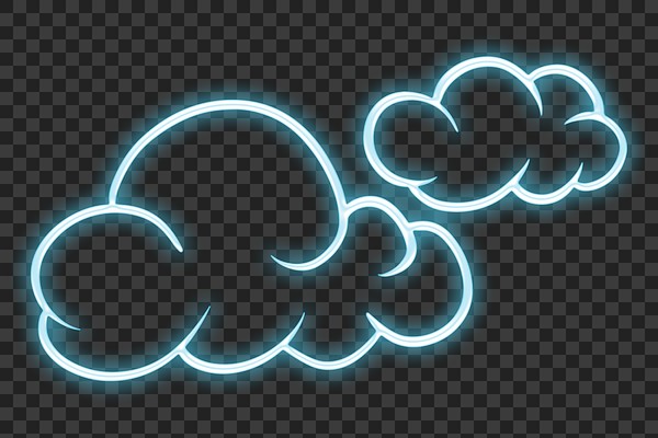 Blue neon clouds sticker overlay | Premium PNG Sticker - rawpixel