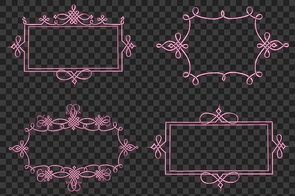 Pink filigree frame set png, | Free PNG - rawpixel