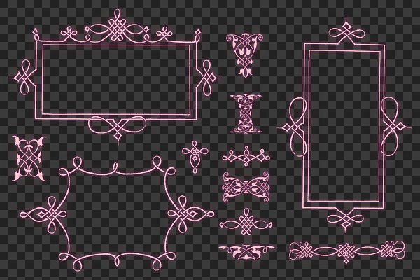 Pink filigree frame set png | Premium PNG - rawpixel