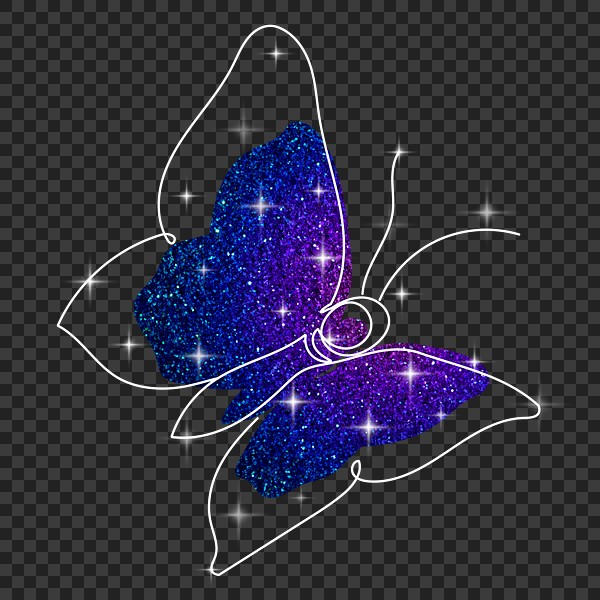 Glitter butterfly png sticker, purple | Free PNG Sticker - rawpixel