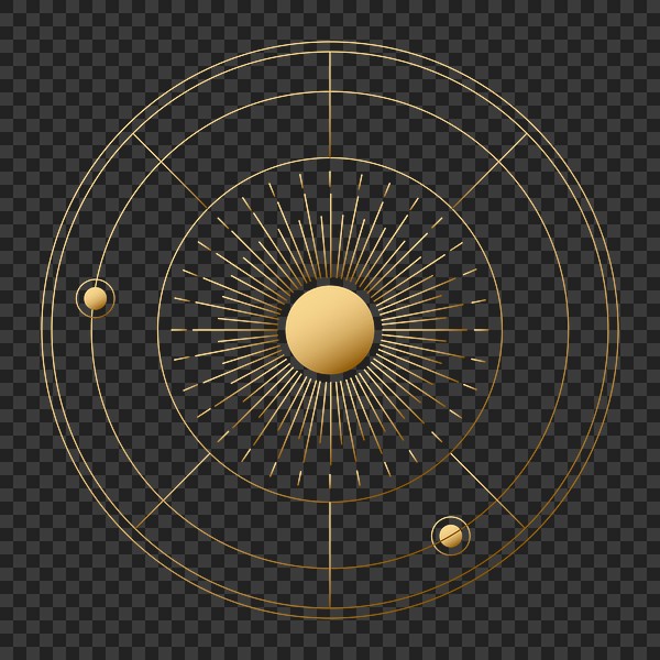 Celestial art png sticker, gold | Free PNG Sticker - rawpixel