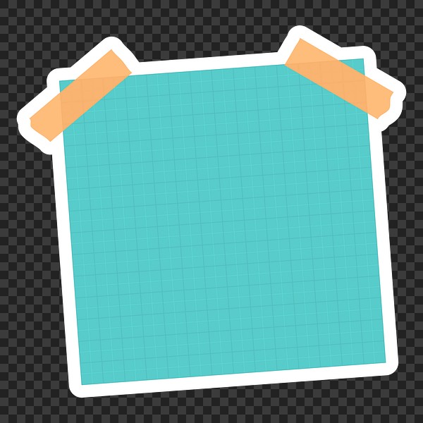 Turquoise grid notepaper journal sticker | Premium PNG Sticker - rawpixel