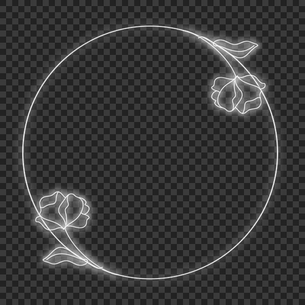 Neon lights round frame flowers | Premium PNG - rawpixel