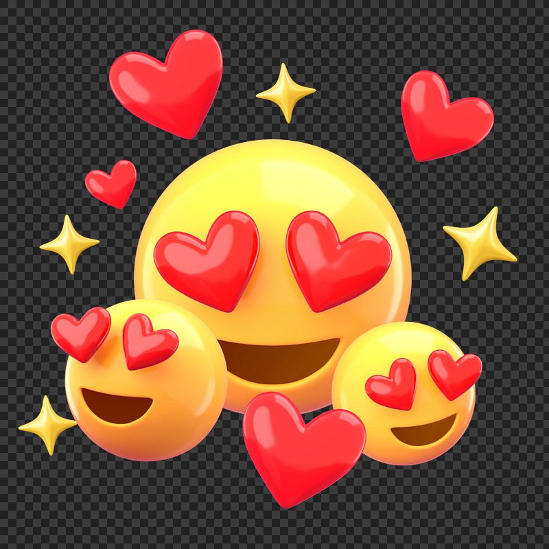 3D heart-eyes emoticon png, love | Premium PNG - rawpixel