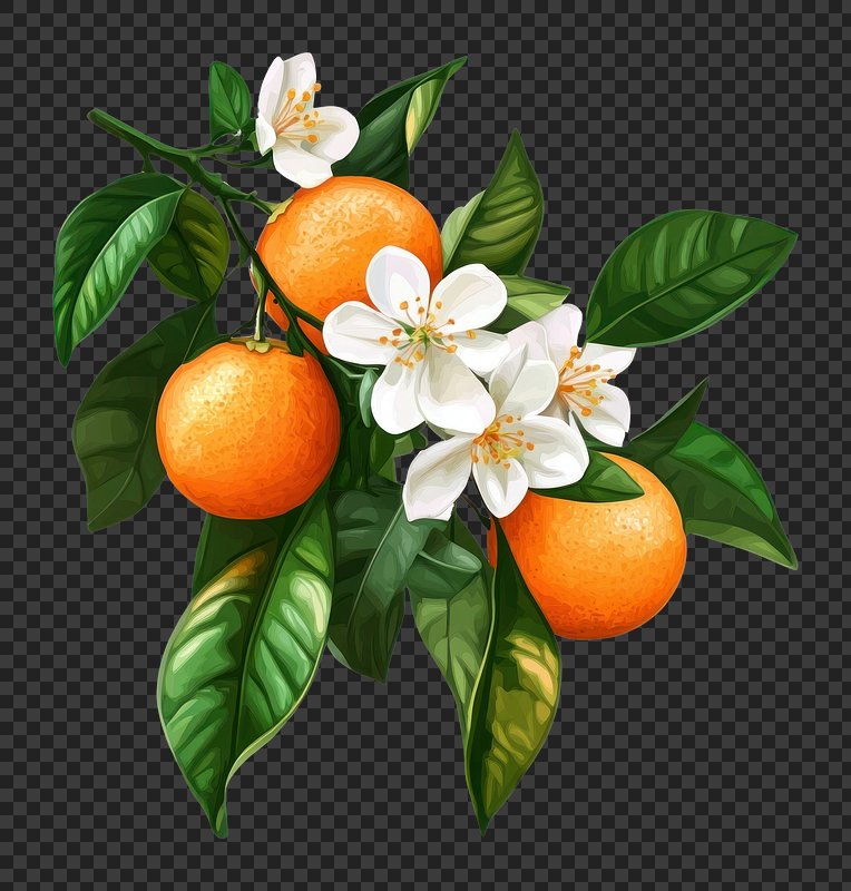 PNG Orange branch flower orange | Free PNG - rawpixel