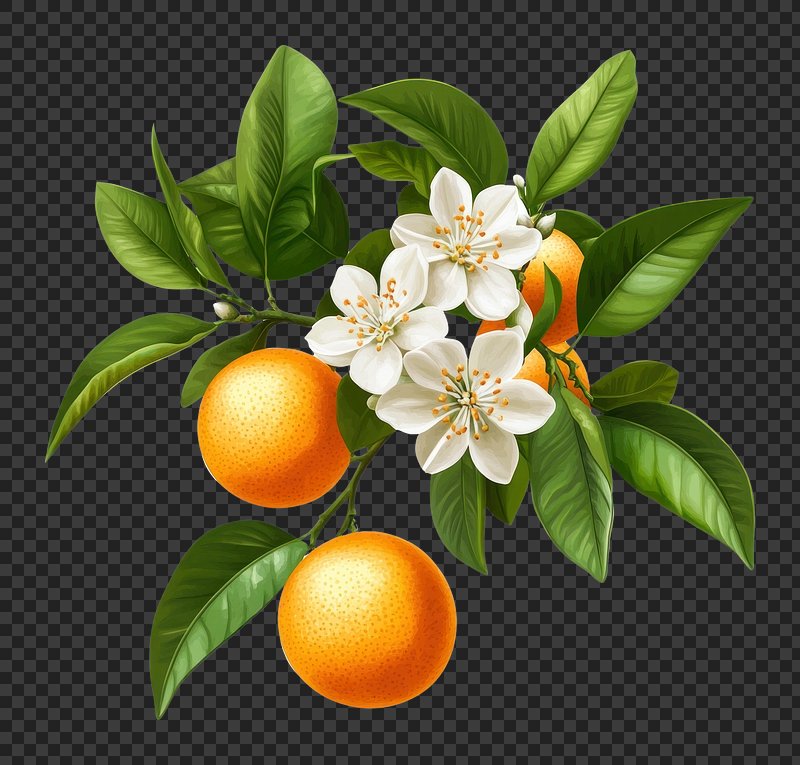 PNG Orange branch flower orange | Free PNG - rawpixel
