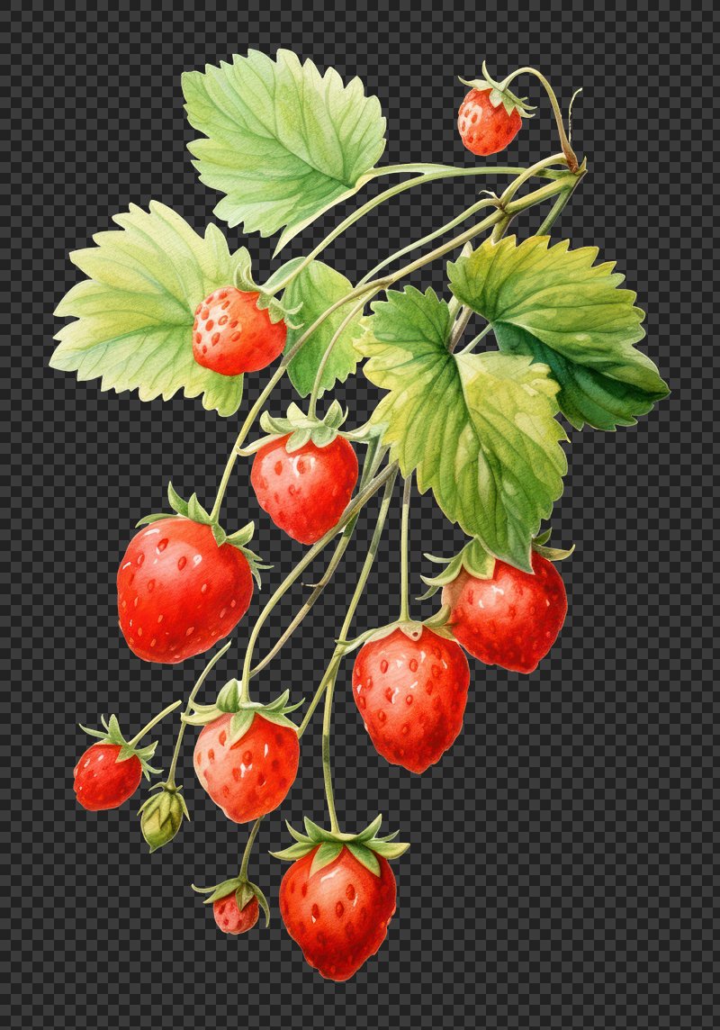 PNG Strawberry Vine branch strawberry | Free PNG - rawpixel