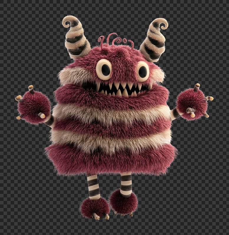PNG Illustration creature striped monster. | Free PNG - rawpixel