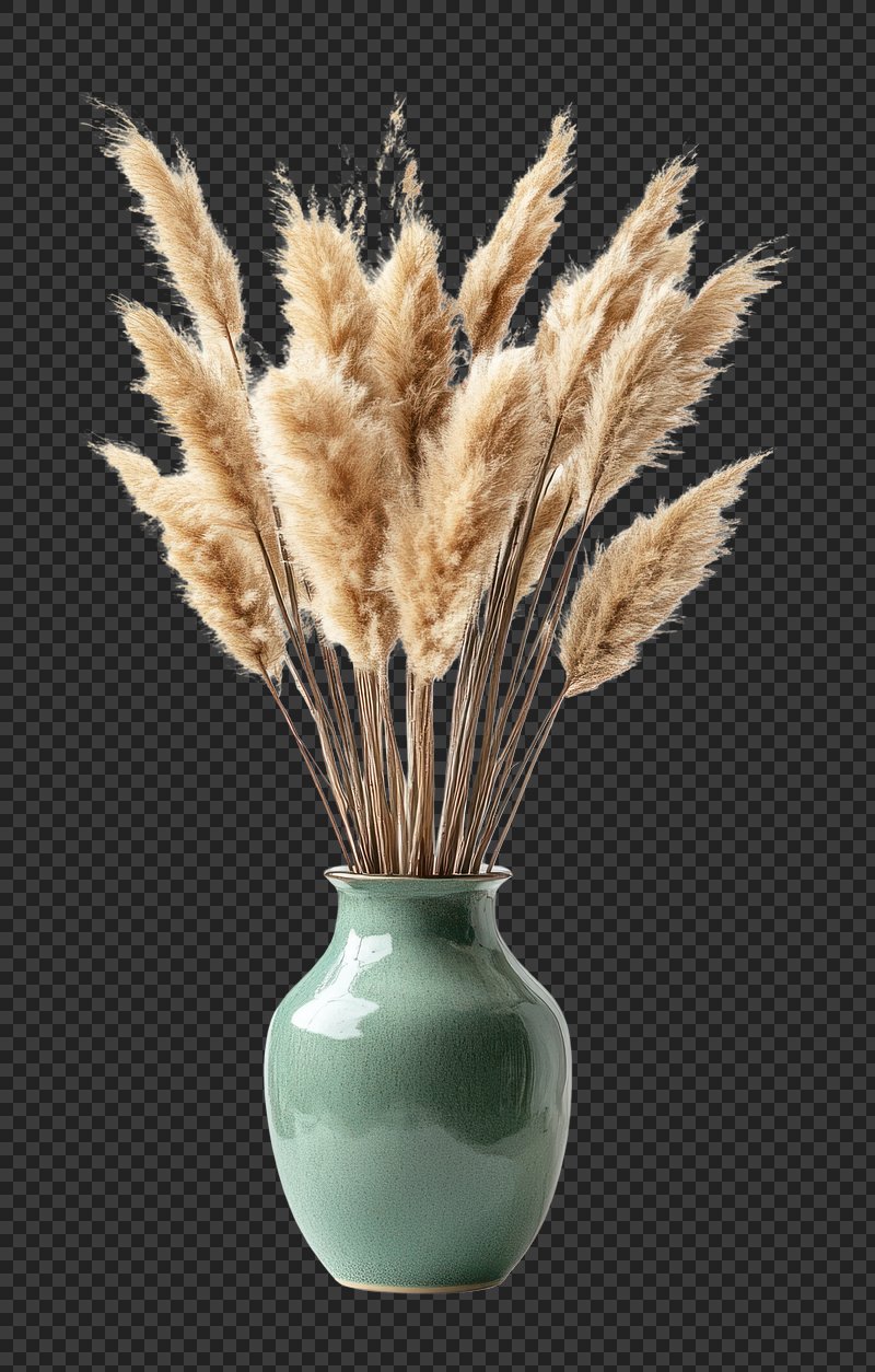 PNG Pampas grass vase decoration | Free PNG - rawpixel