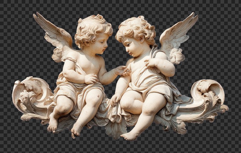 Cherubs classic sitting angels | Free Photo Illustration - rawpixel