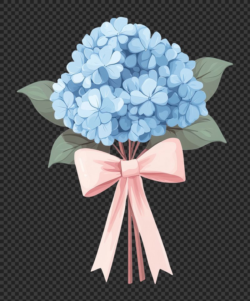 Blue Hydrangeas flower bouquet art | Free Photo Illustration - rawpixel