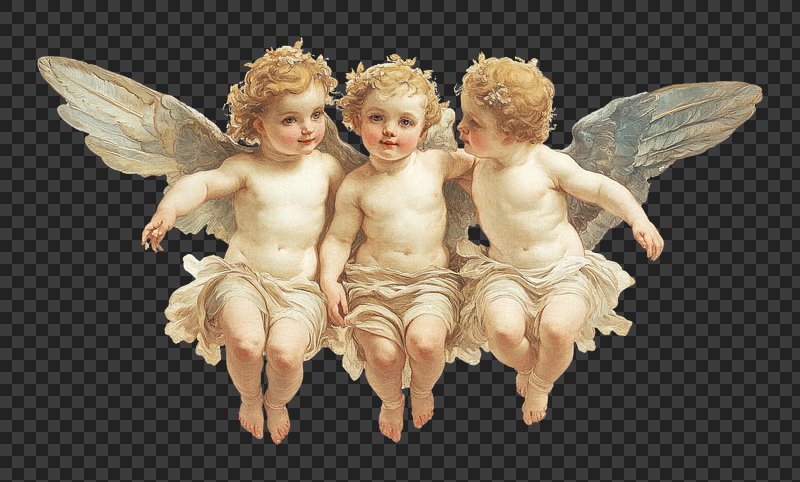 Cherubs classic sitting angels | Free Photo Illustration - rawpixel