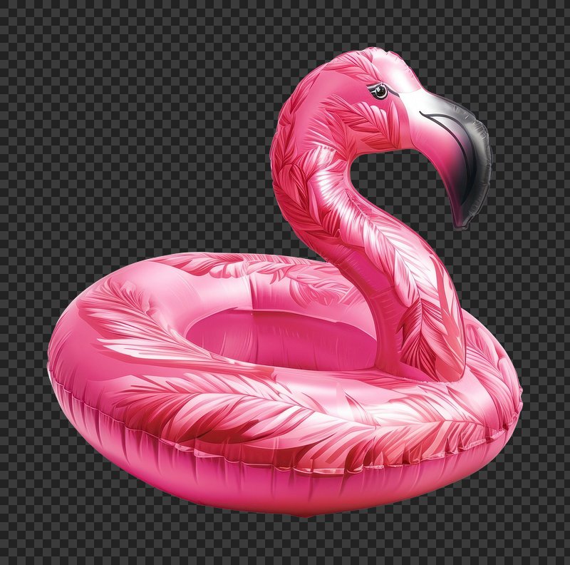 Pink flamingo-shaped Inflatable Beach Ring | Free Photo - rawpixel
