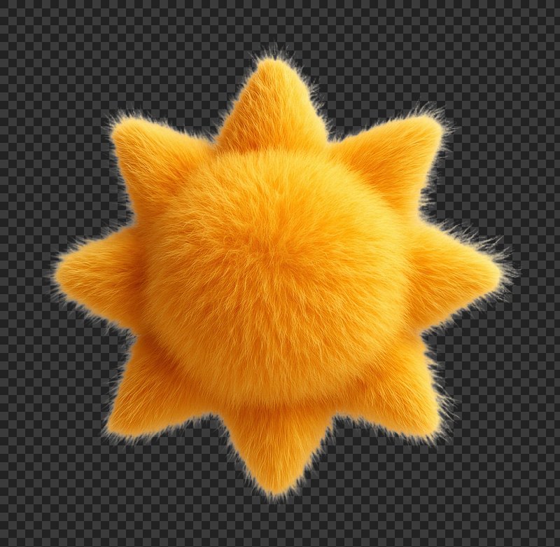 PNG Fluffy sun-shaped abstract art | Free PNG - rawpixel