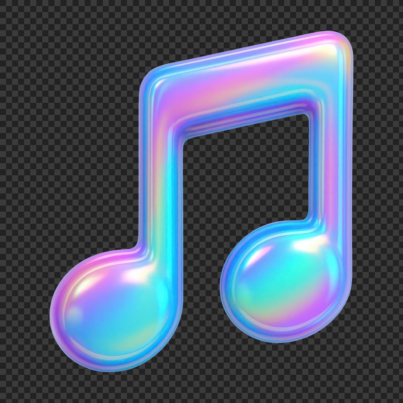 Holographic music note illustration | Free Photo Illustration - rawpixel