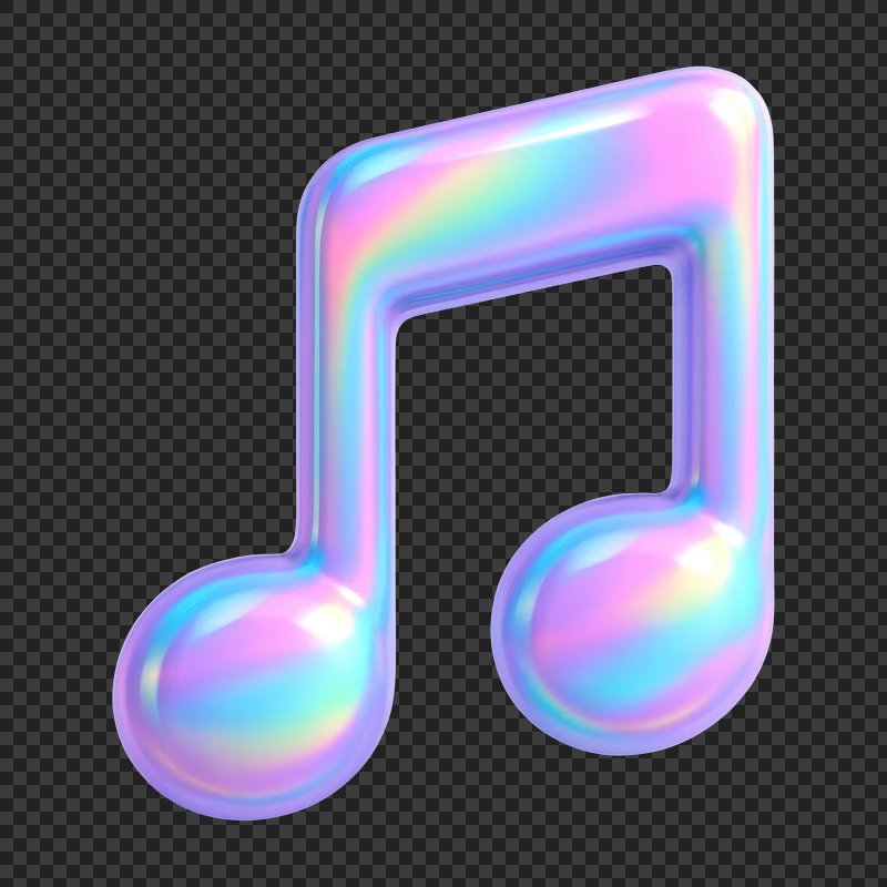Holographic music note illustration | Free Photo Illustration - rawpixel