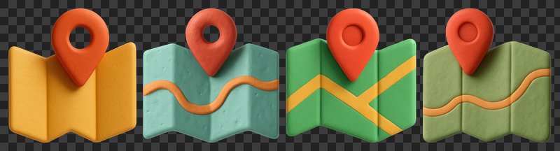 Illustrated map with route | Free Photo Illustration - rawpixel