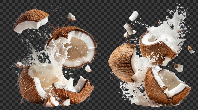 Exploding coconut food background explosion | Free Photo - rawpixel