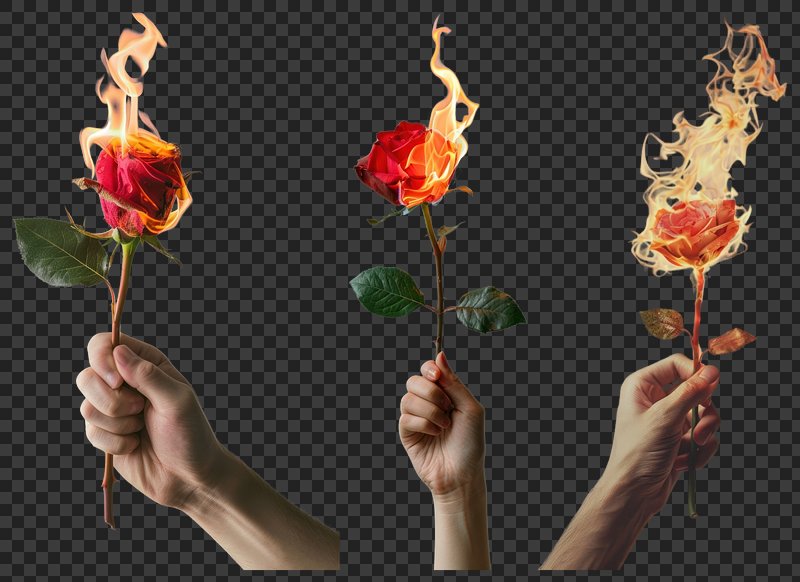 Rose fiery petals flower flame | Free Photo - rawpixel