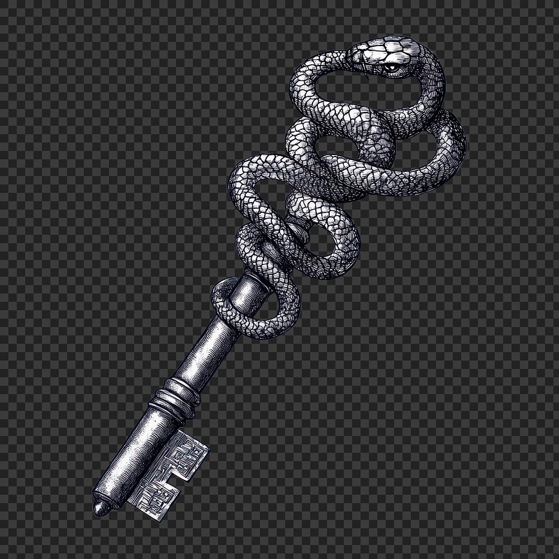 Key wrapped serpent coils vintage | Free Photo Illustration - rawpixel