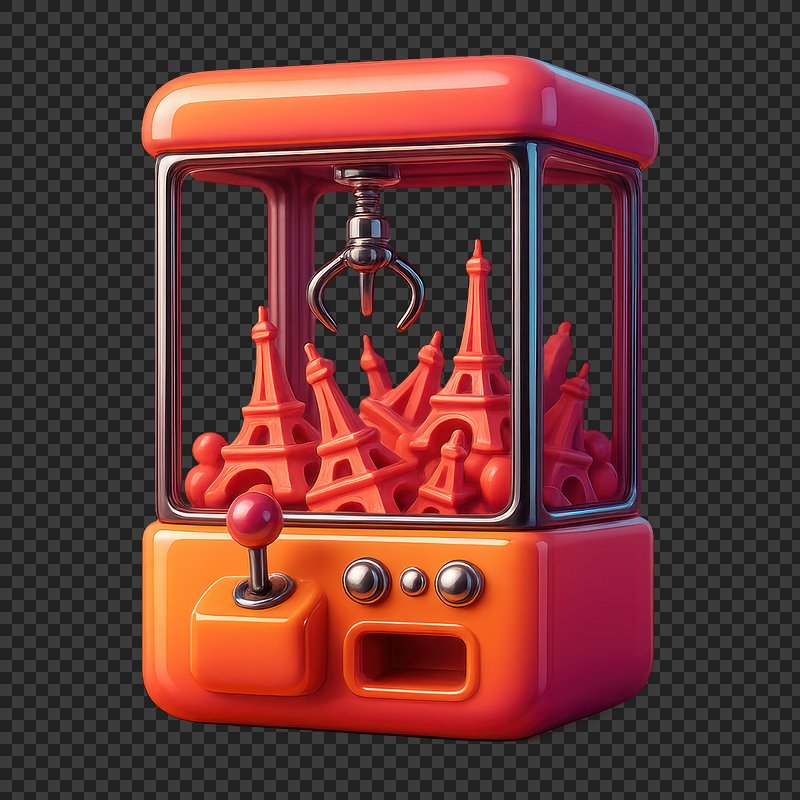 Whimsical travel-themed claw machine | Free Photo Illustration - rawpixel