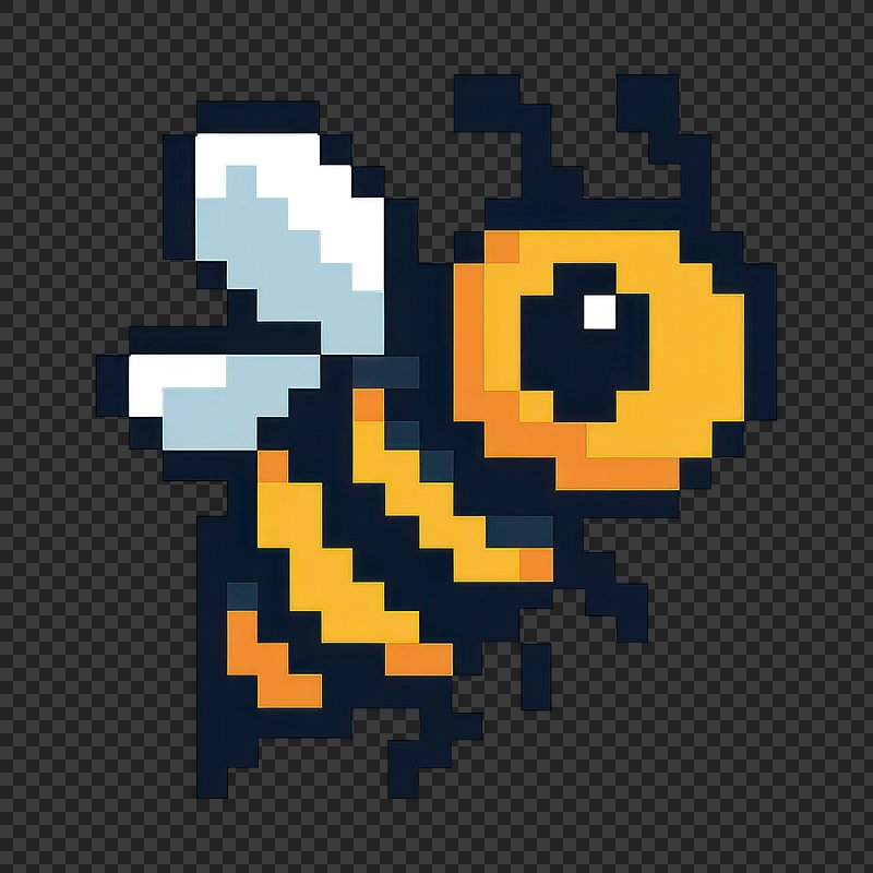 PNG Pixelated bee graphic illustration | Free PNG - rawpixel