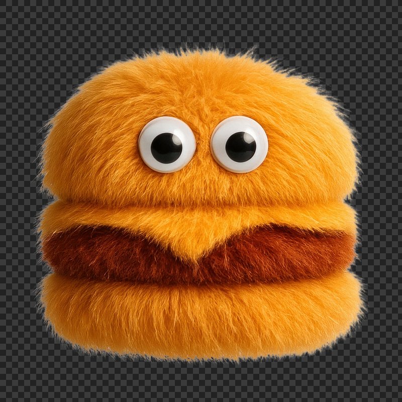 PNG Fuzzy burger googly eyes | Free PNG - rawpixel