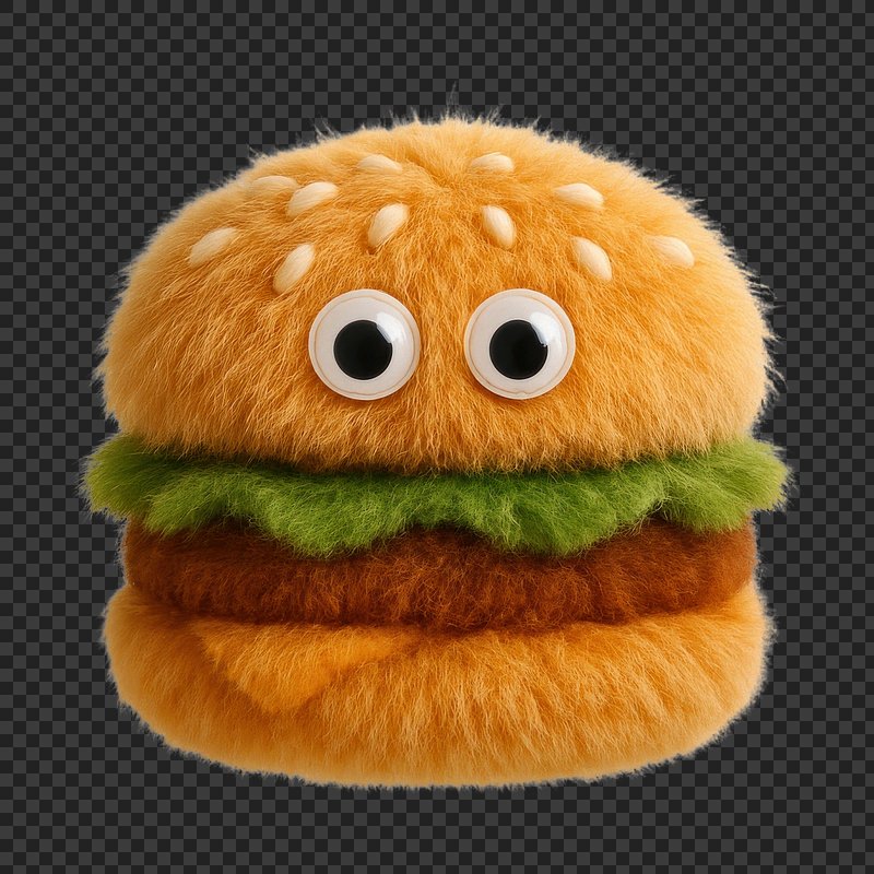 PNG Fuzzy burger googly eyes | Free PNG - rawpixel