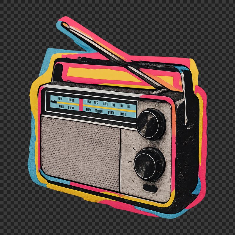 PNG Retro colorful radio illustration | Free PNG - rawpixel