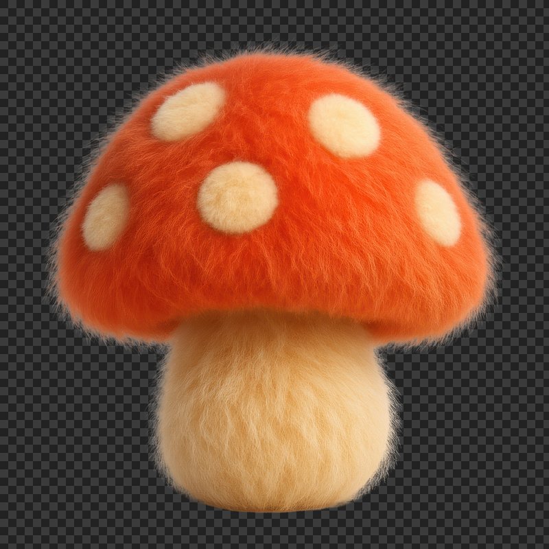 PNG Cute fuzzy mushroom character | Free PNG - rawpixel