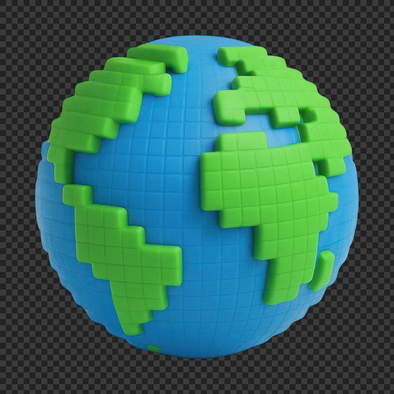 PNG Pixelated Earth globe illustration | Free PNG - rawpixel