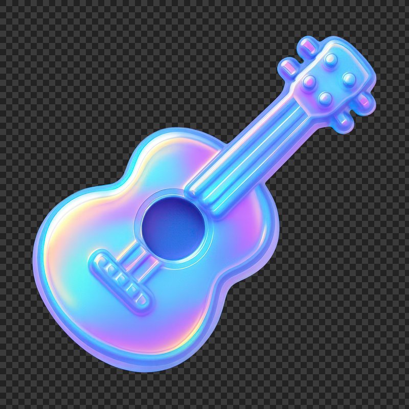 PNG Holographic ukulele vibrant illustration | Free PNG - rawpixel