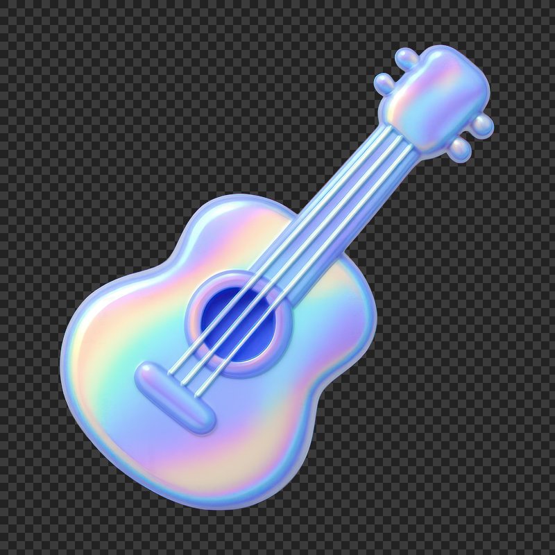 PNG Holographic ukulele vibrant illustration | Free PNG - rawpixel