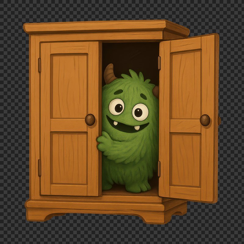 Friendly monster in closet illustration | Free Photo Illustration ...
