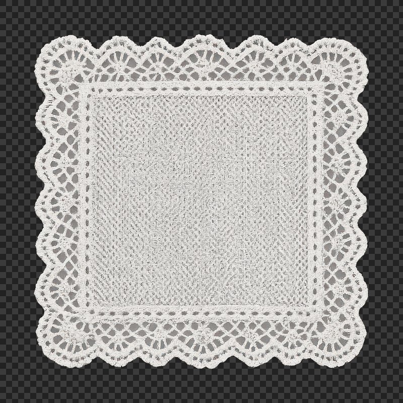 PNG Elegant lace square doily | Free PNG - rawpixel
