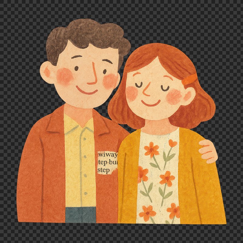 Couple Aesthetic Art Print Cartoon Images | Free Photos, PNG Stickers ...