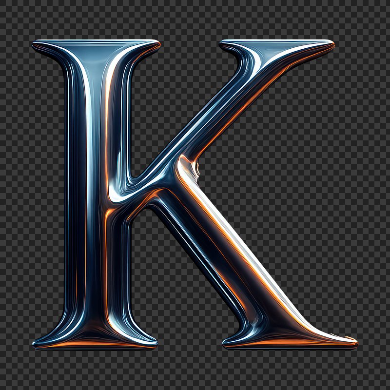Alphabet K 3d Metallic Gradient Images | Free Photos, PNG Stickers ...