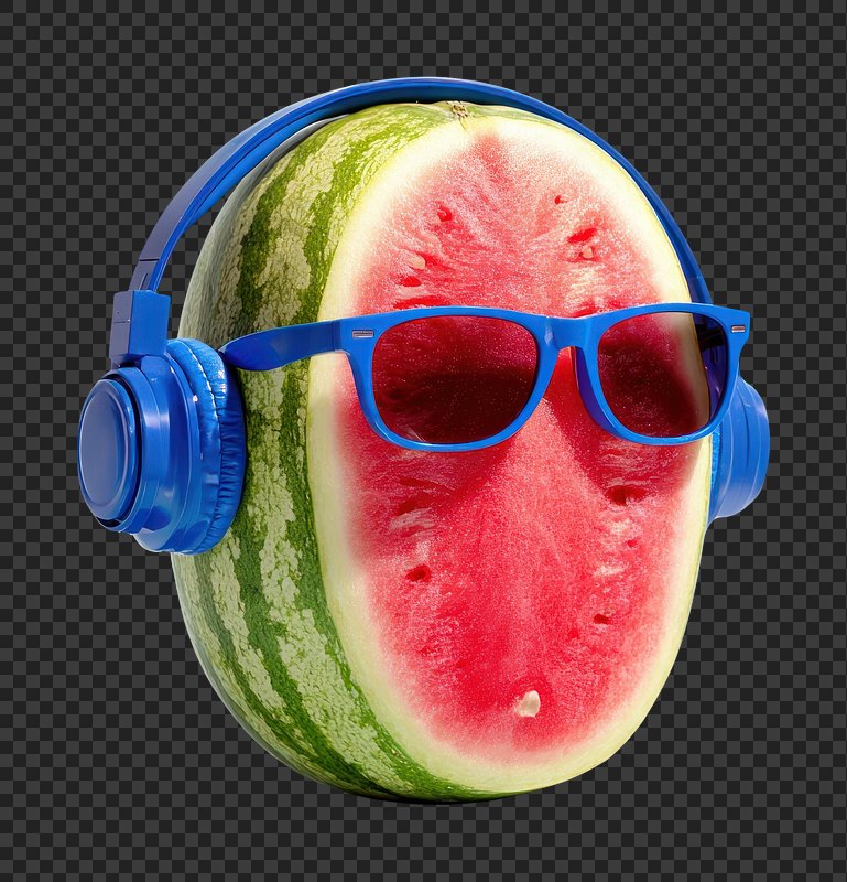 Watermelon blue headphones sunglasses fruit | Free Photo - rawpixel