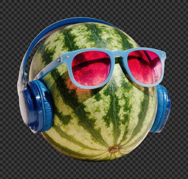 Watermelon blue headphones sunglasses fruit | Free Photo - rawpixel
